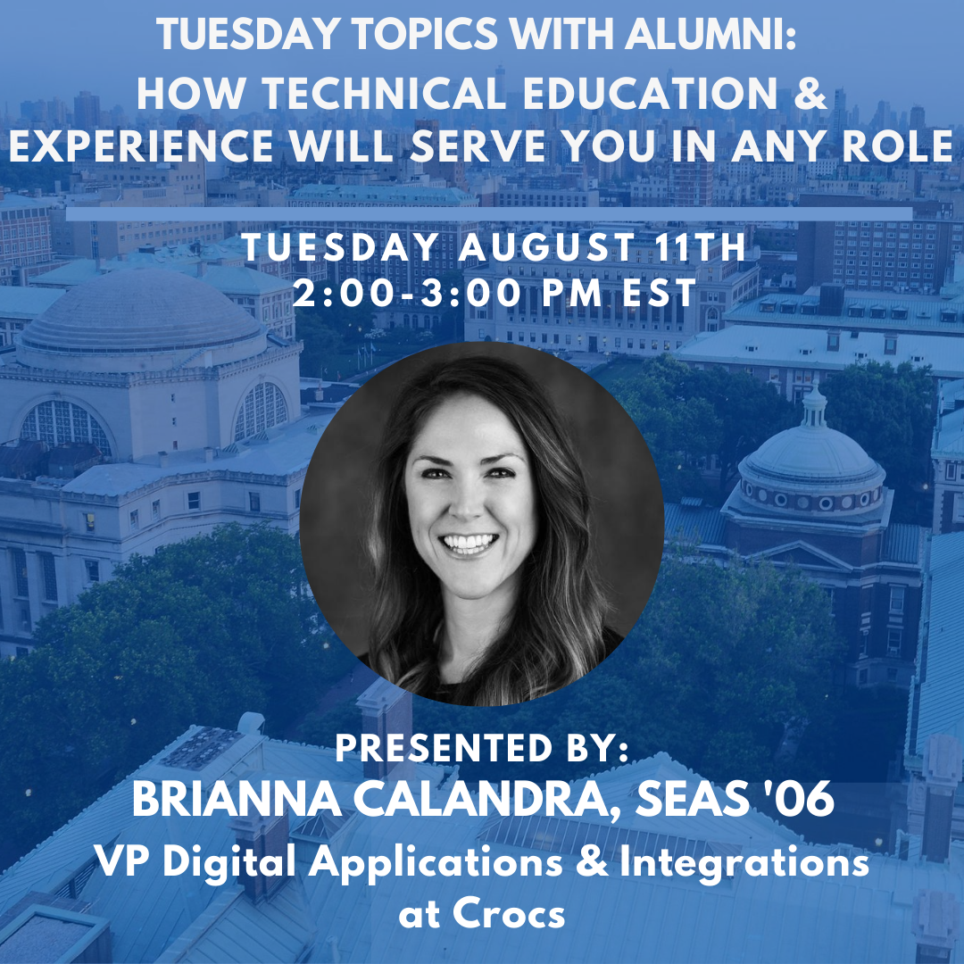 Tuesday Topics with Alumni | Department of Computer Science, Columbia ...